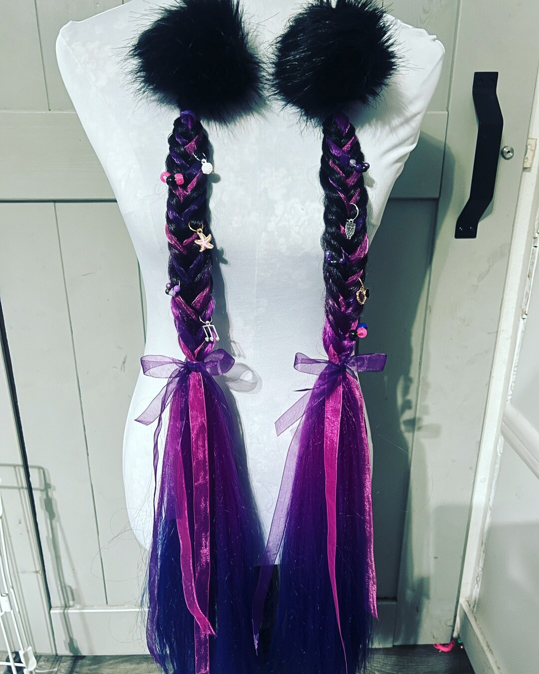 2X - Braided Festival Rave Hair Extensions (tie or Clip On) - Etsy