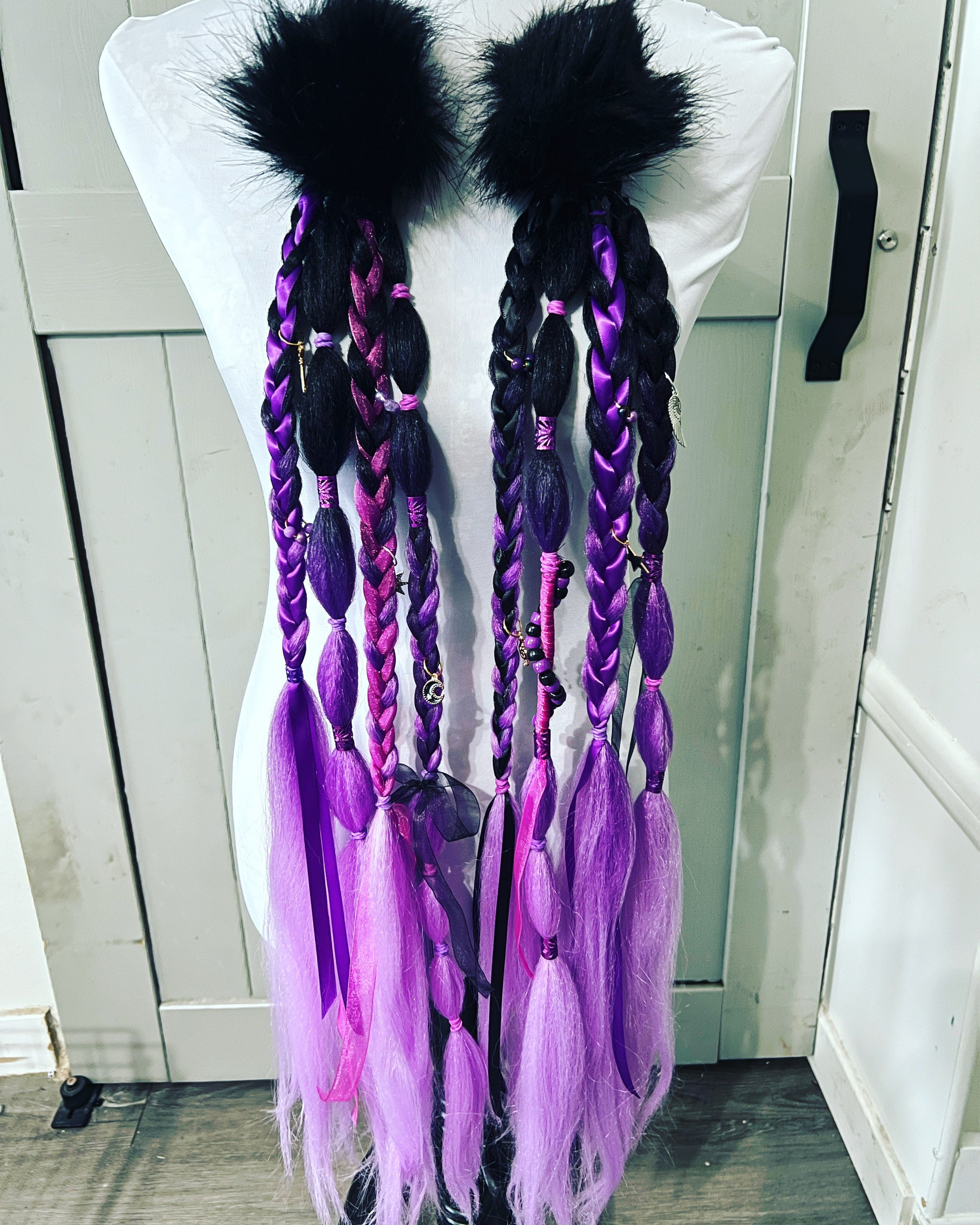 2X - Festival Braided Rave Hair Extensions (hair Tie and Clip on ...