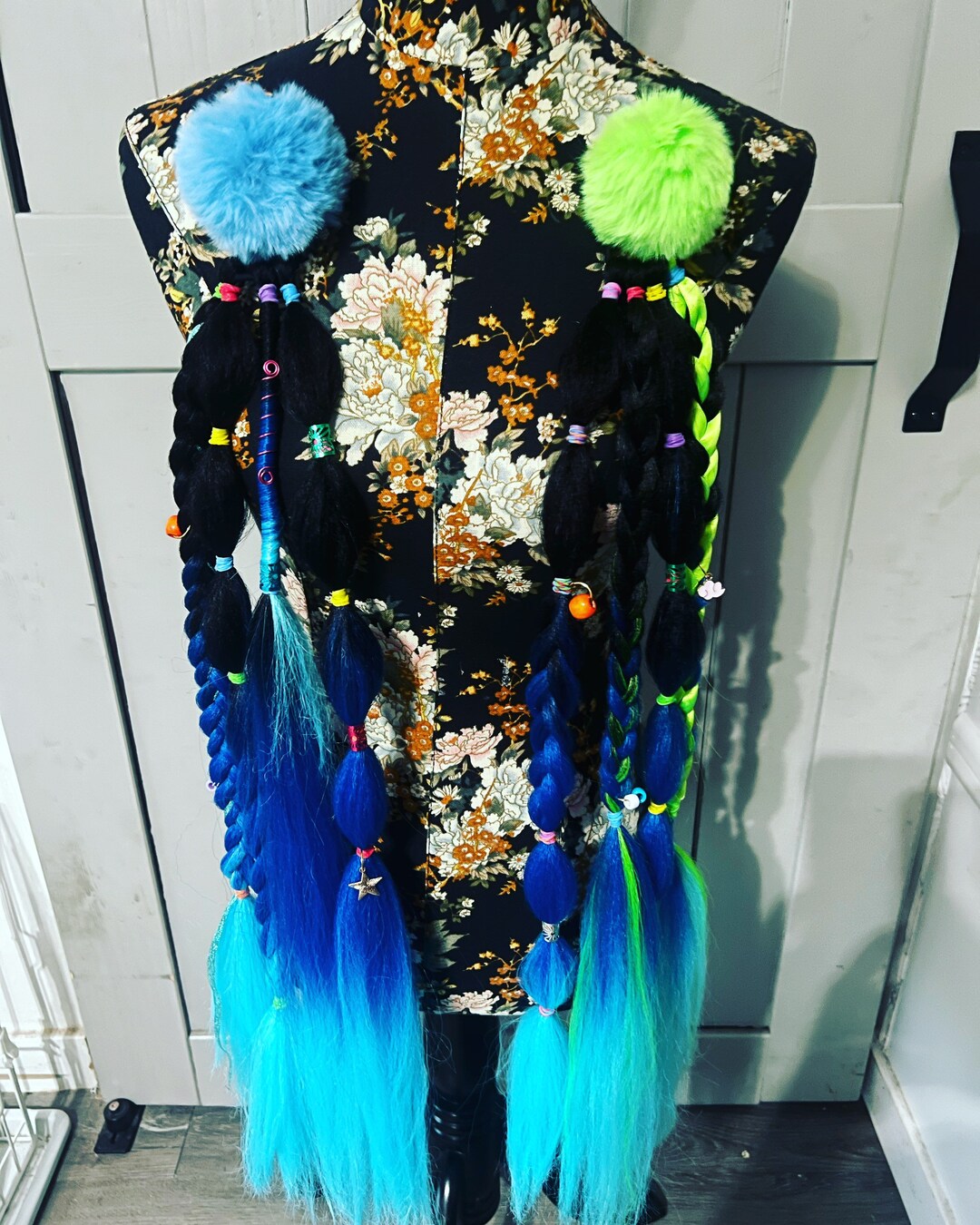 2X - Festival Rave Braid Hair Extensions (tie or Clip-on) - Etsy