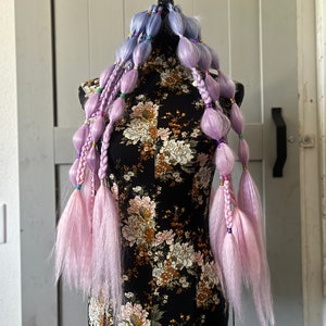 2X - Purple Pink Ombré Festival Braid Hair Extension (tie or Clip-on ...