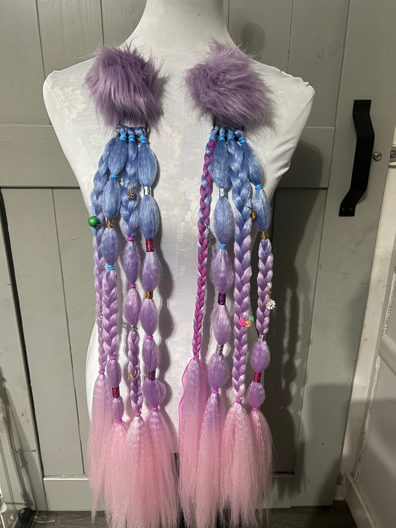 2X Purple Pink Ombré Festival Braid Hair Extension tie or - Etsy