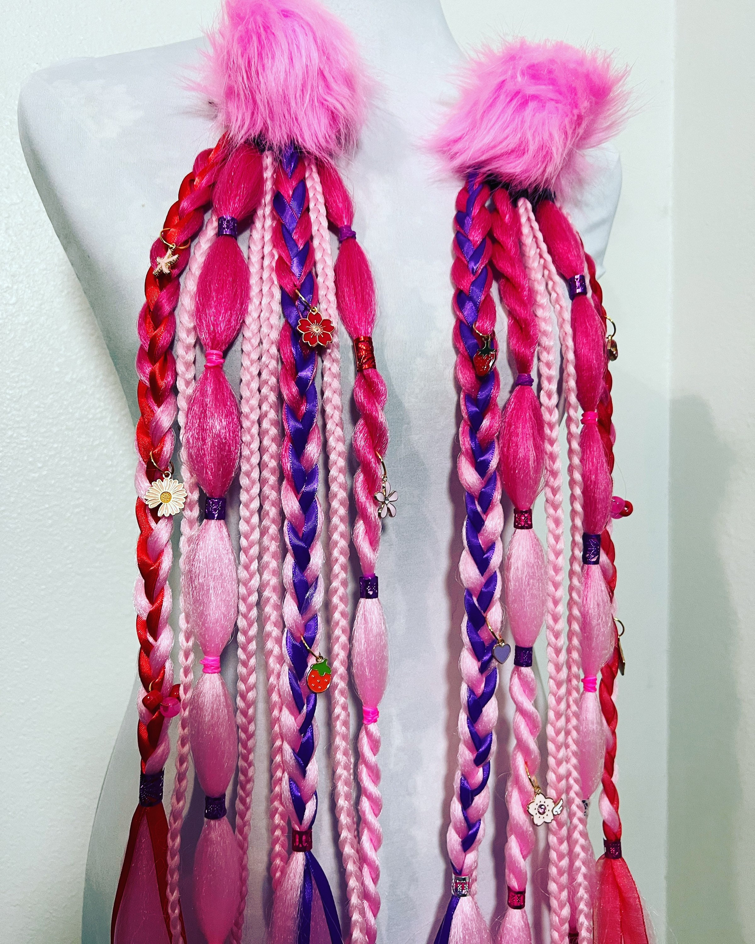 2X Braided Festival/rave Hair Extensions - Etsy