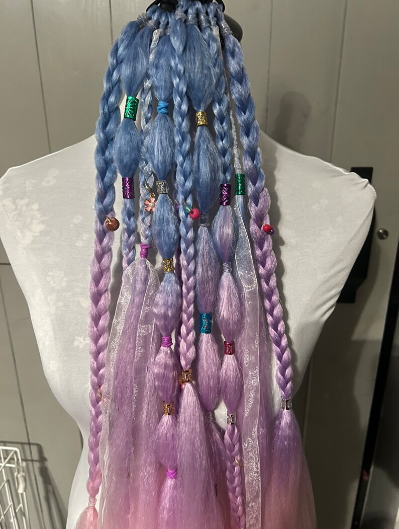 2X Purple Pink Ombré Festival Braid Hair Extension tie or - Etsy