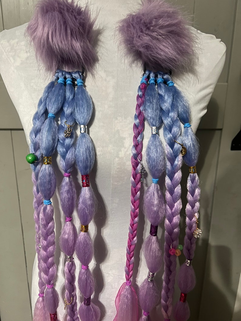 2X Purple Pink Ombré Festival Braid Hair Extension tie or - Etsy