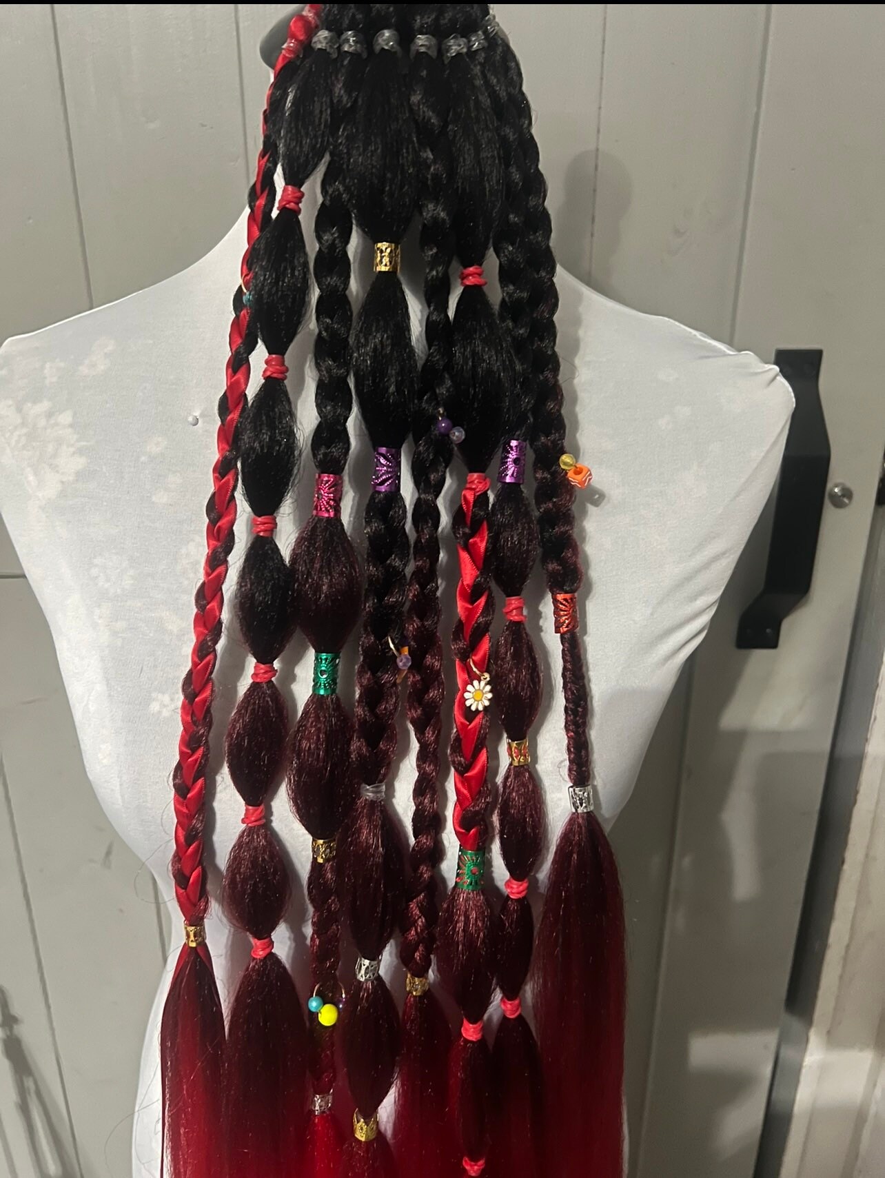 2X - Ombré Festival Rave Braided Hair Extensions. (tie in or Clip On ...