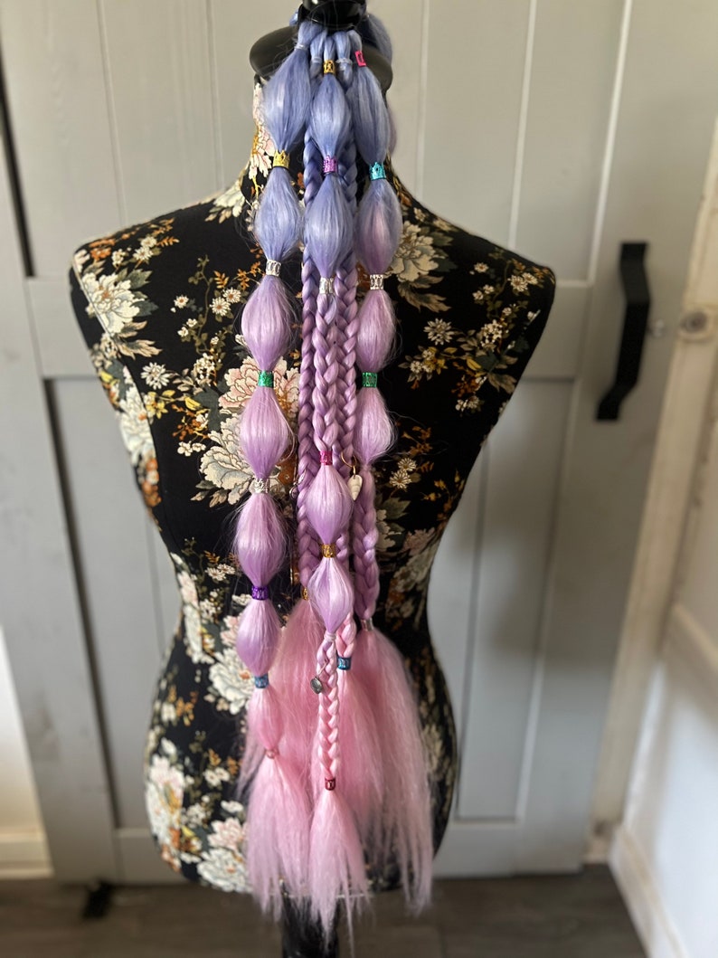 2X Purple Pink Ombré Festival Braid Hair Extension tie or - Etsy