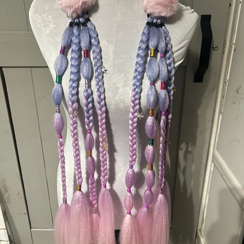 2X Purple Pink Ombré Festival Braid Hair Extension tie or - Etsy