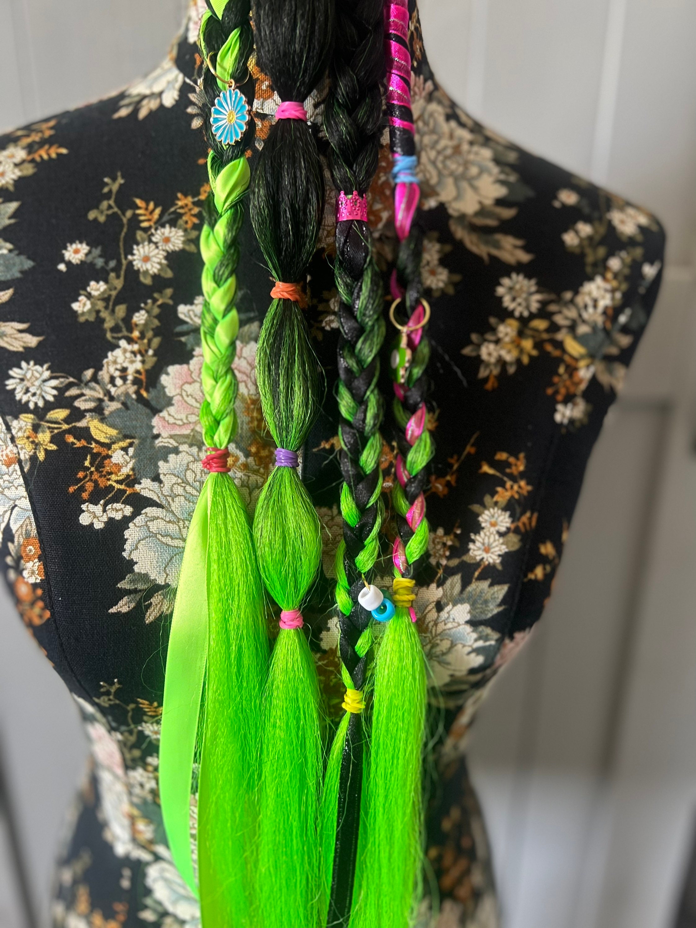 2X Festival Rave Braid Hair Extensions - Etsy
