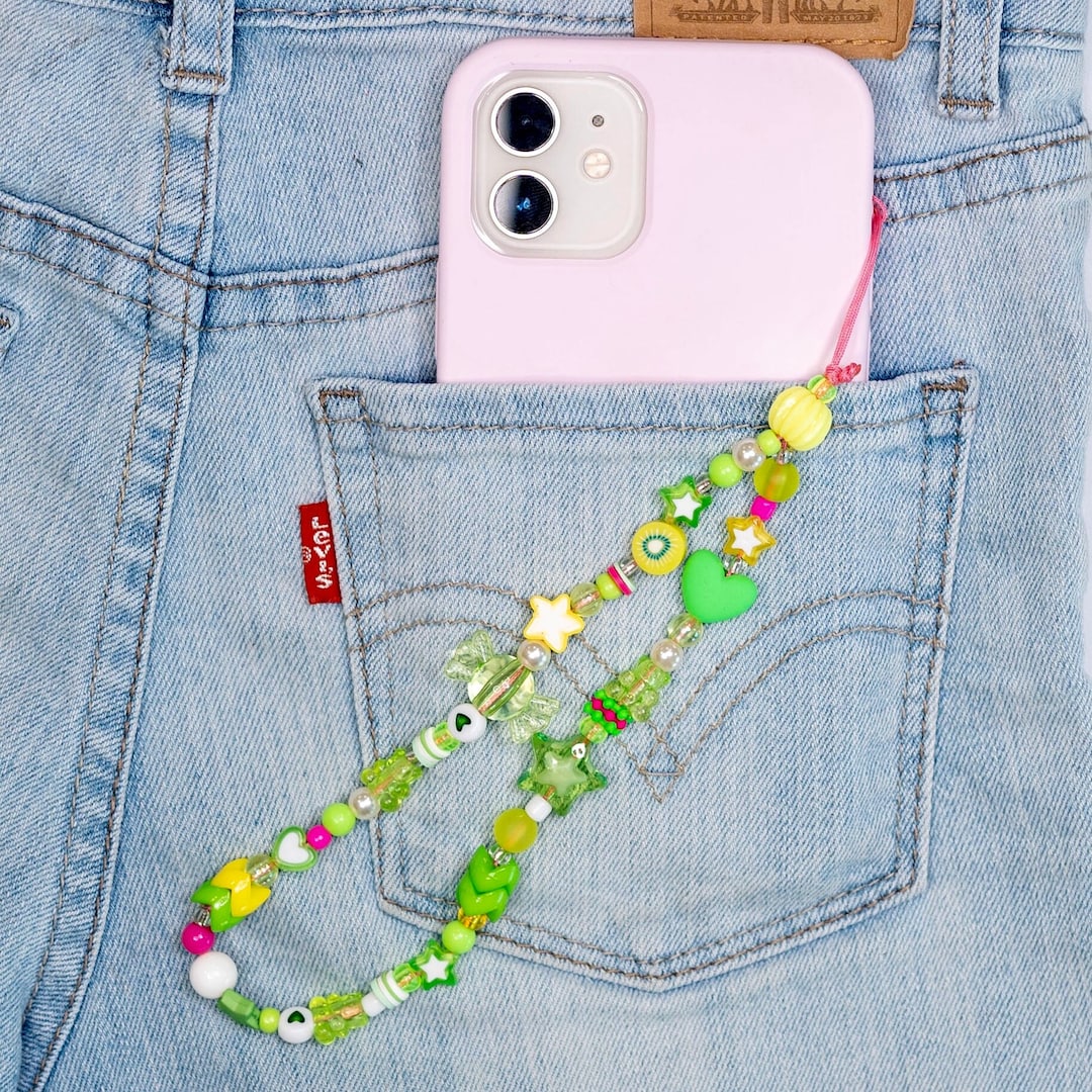 Green Phone Charm// Phone Accessories - Etsy