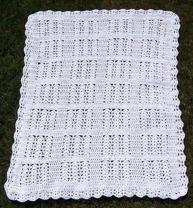 Vintage Crochet Pattern Simple Shells Baby Afghan Blanket PDF - Etsy
