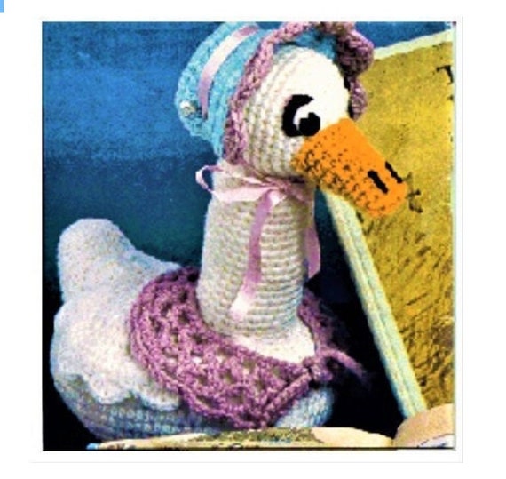 Vintage Crochet Pattern Mother Goose With Bonnet Soft Toy Doll - Etsy