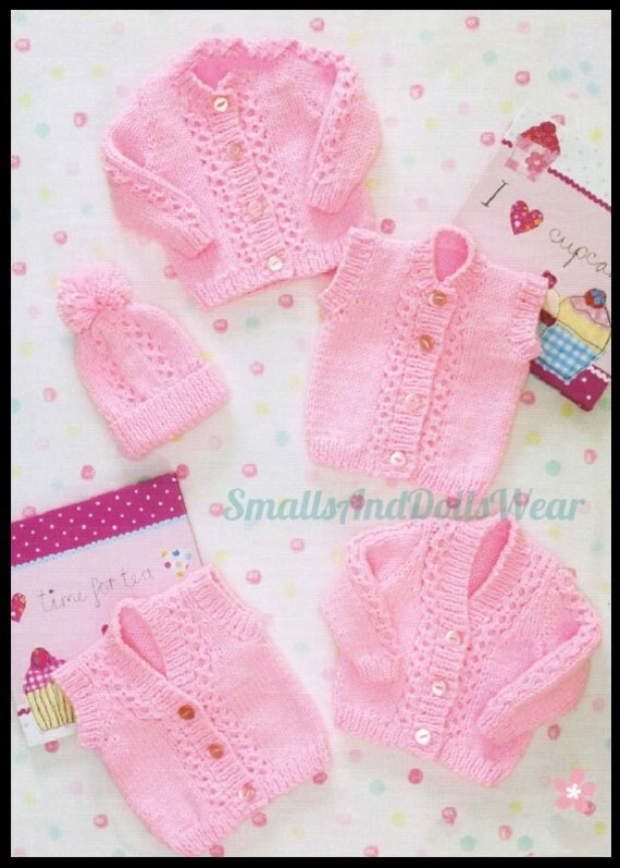 Vintage Knitting Pattern Baby Cardigans Waistcoats Hat - Etsy