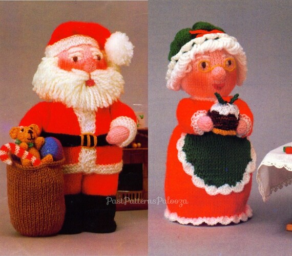 Vintage Knitting Pattern 12 Santa Claus and Mrs. Claus - Etsy