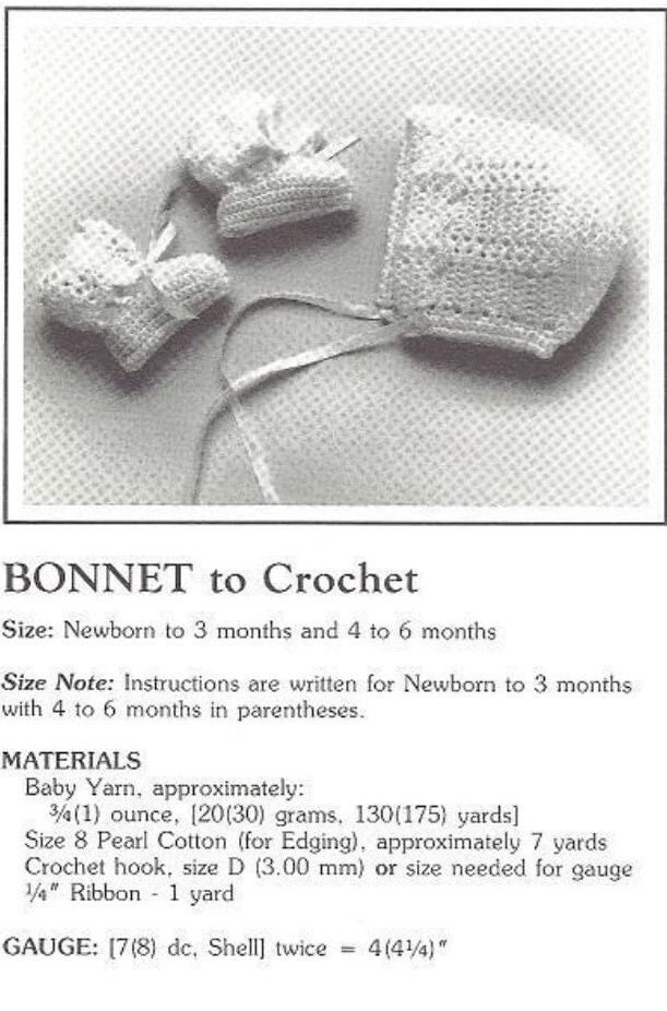 Vintage Crochet Pattern Classic Shell Stitch Heirloom Layette Set Dress ...