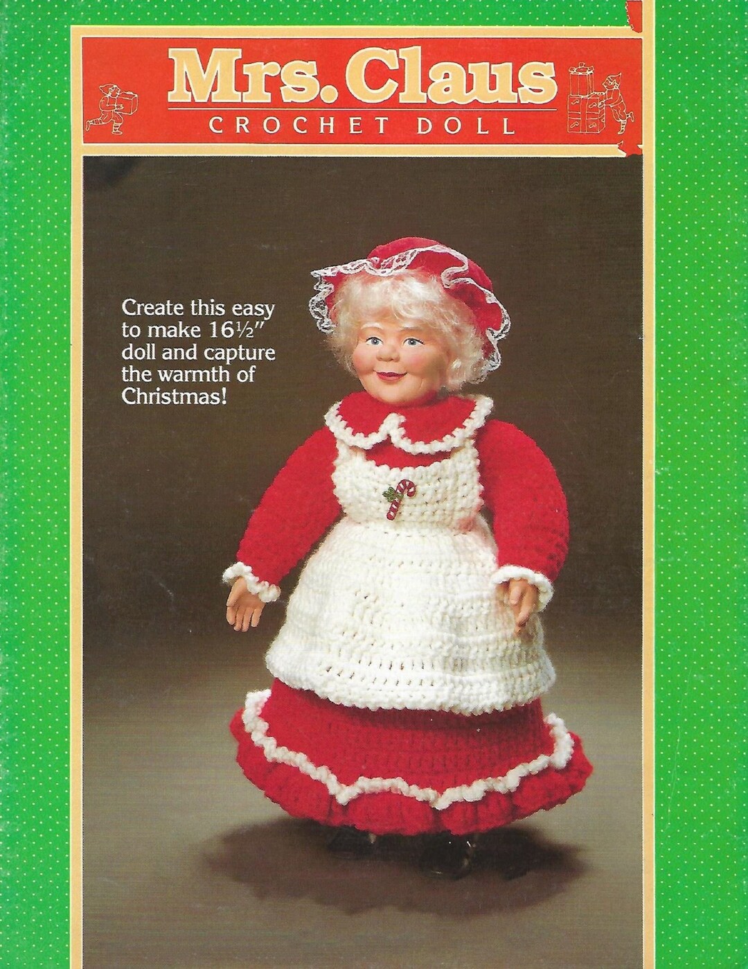 Vintage Crochet Pattern 16" Mrs Santa Claus Doll PDF Instant Digital ...