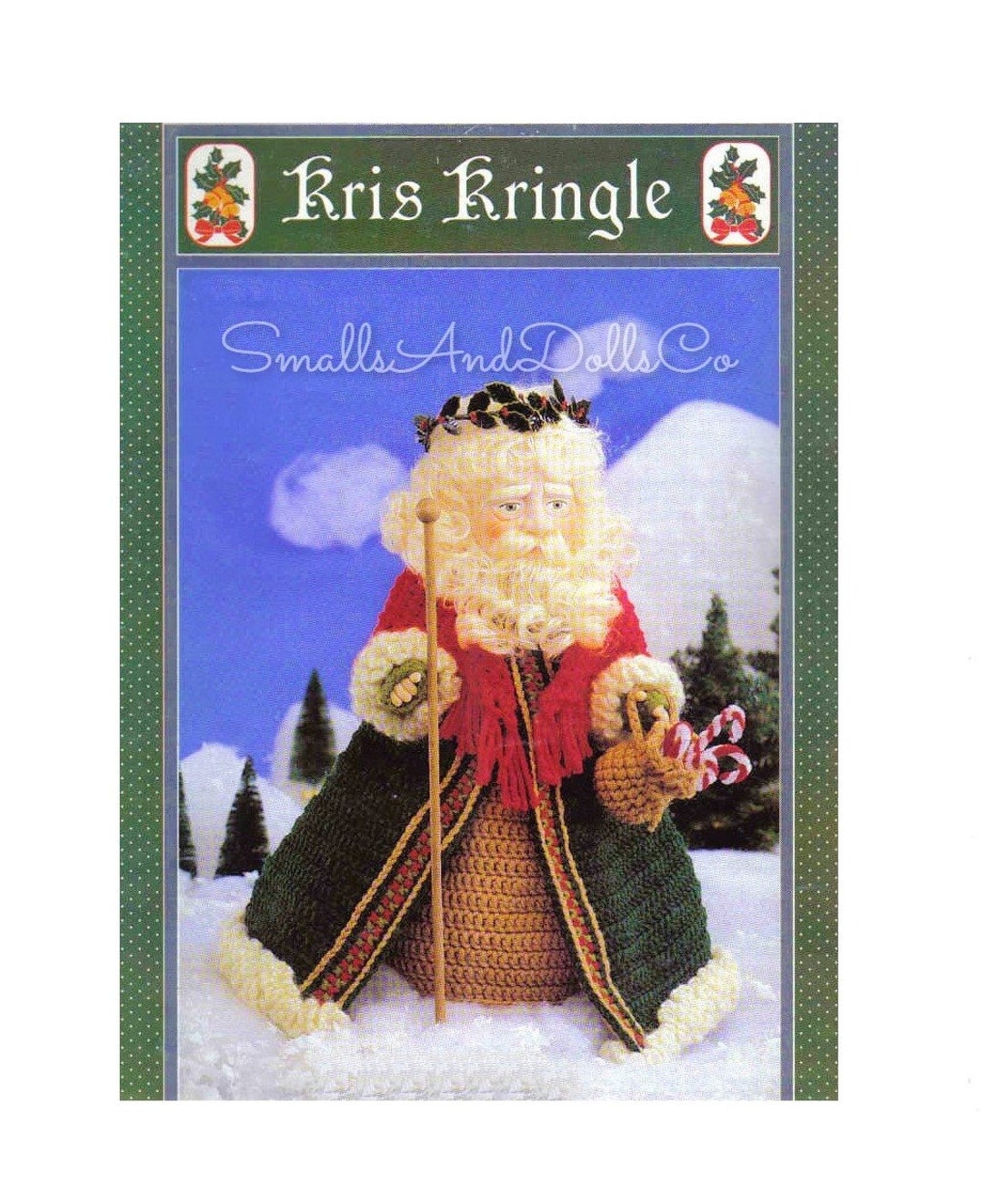 Vintage Crochet Pattern 14" Kris Kringle Santa Claus Doll Old World ...