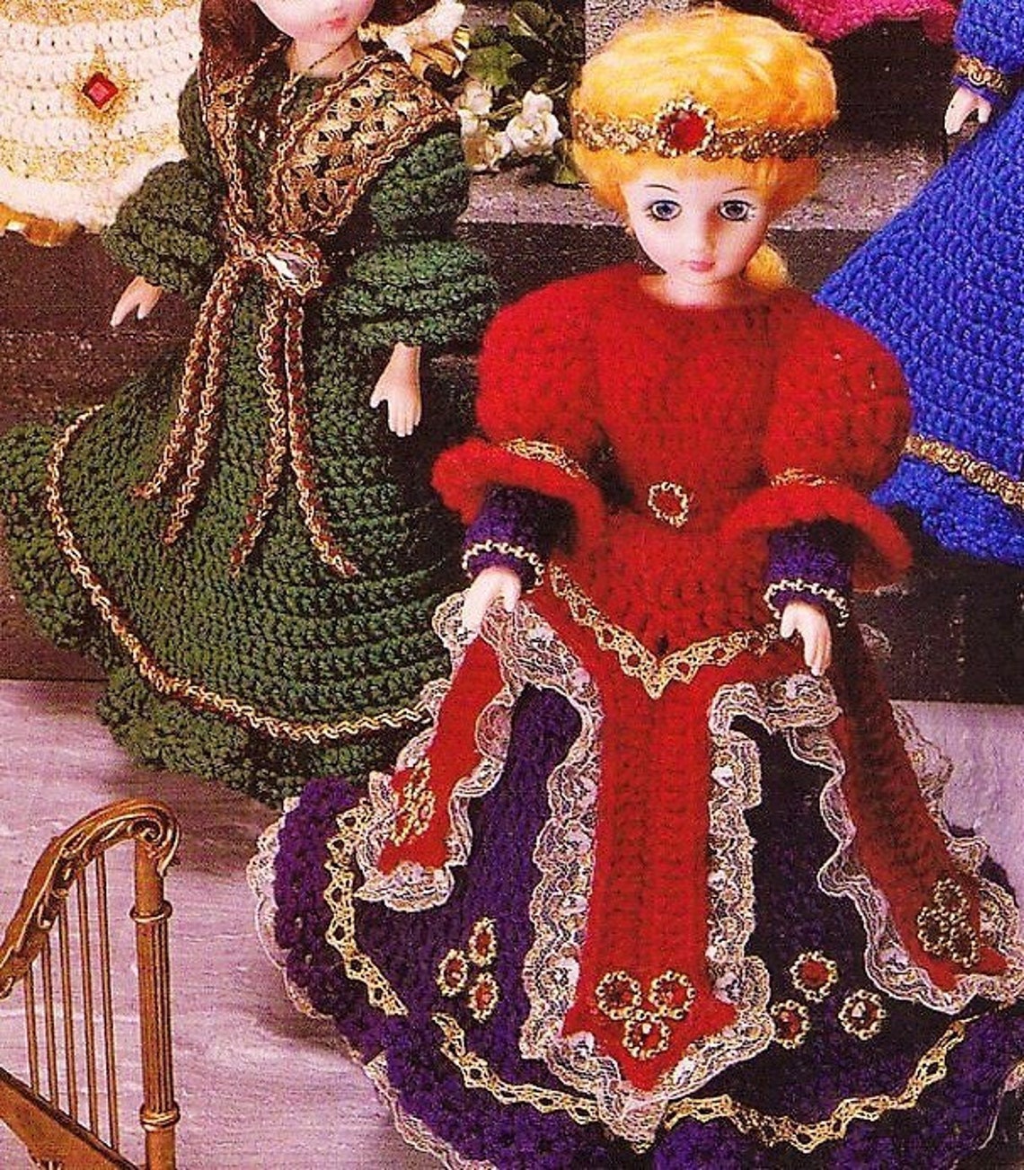 Vintage Crochet Patterns Romantic Renaissance Doll Dress - Etsy