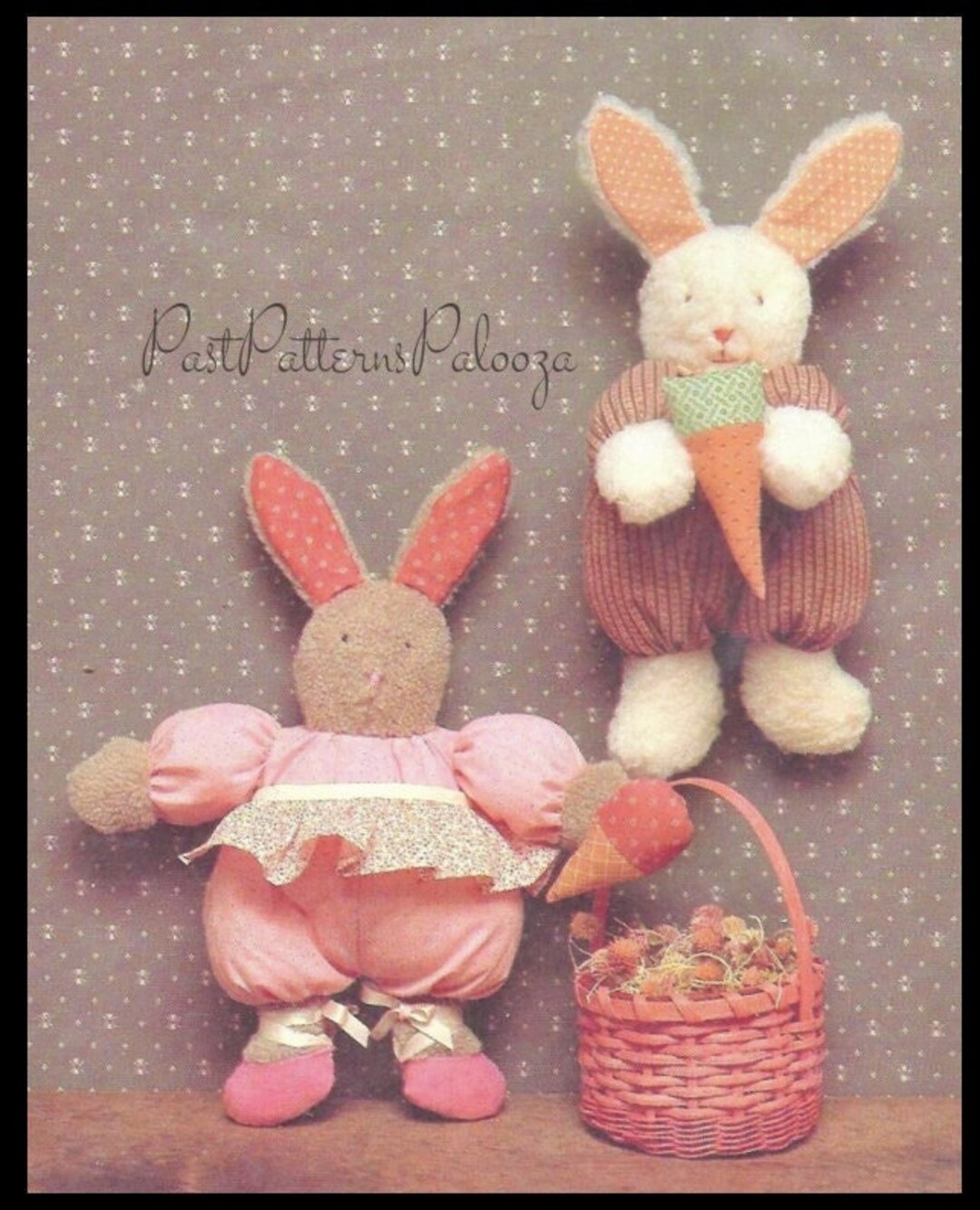 Vintage Sewing Pattern 13" Easter Bunny Girl Boy Soft Toy Dolls PDF ...