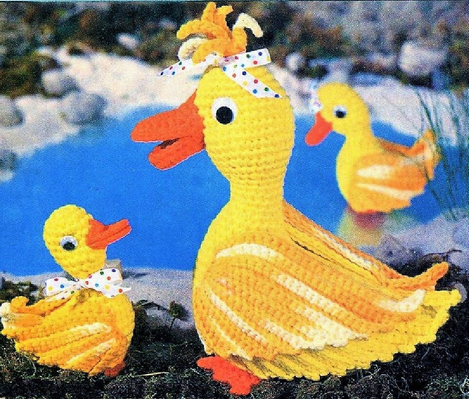 Vintage Crochet Pattern 9 Mama Duck 4 Ducklings - Etsy