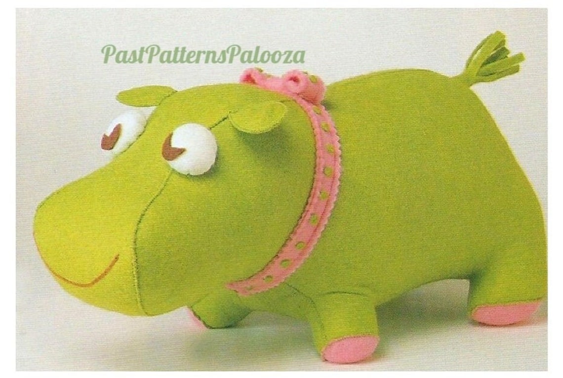 Vintage Sewing Pattern 16 Retro Felt Fabric Hippo Soft - Etsy