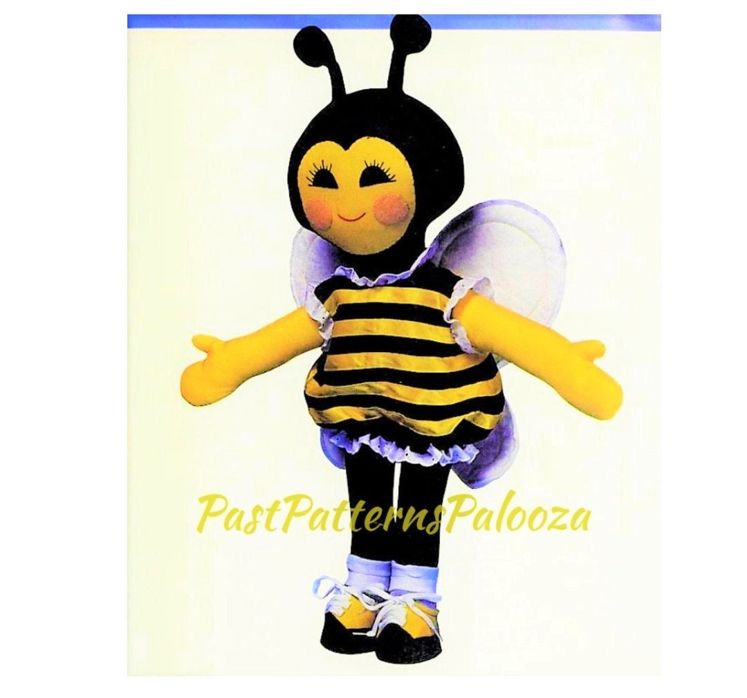 Vintage Sewing Pattern 20" Cute Honey Bee Bumblebee Fabric Soft ...