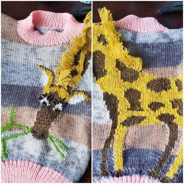 Vintage Knitting Pattern Kids Childs Knit Giraffe Pullover - Etsy Canada
