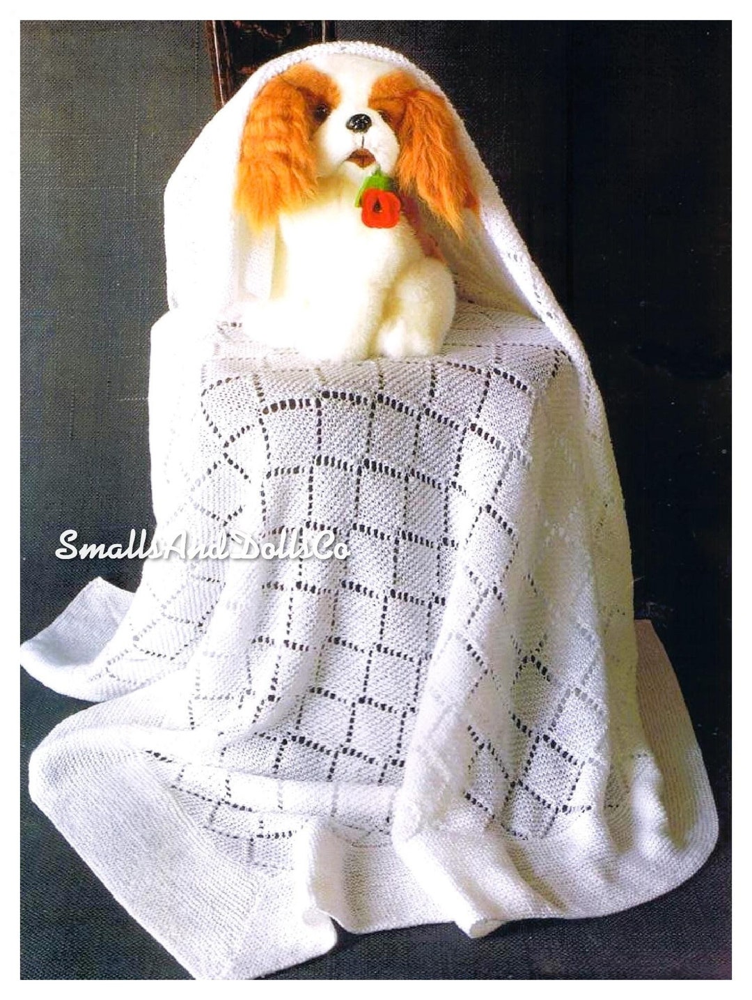 Vintage Knitting Pattern Knit Baby Shawl Openwork Diamonds PDF Instant ...