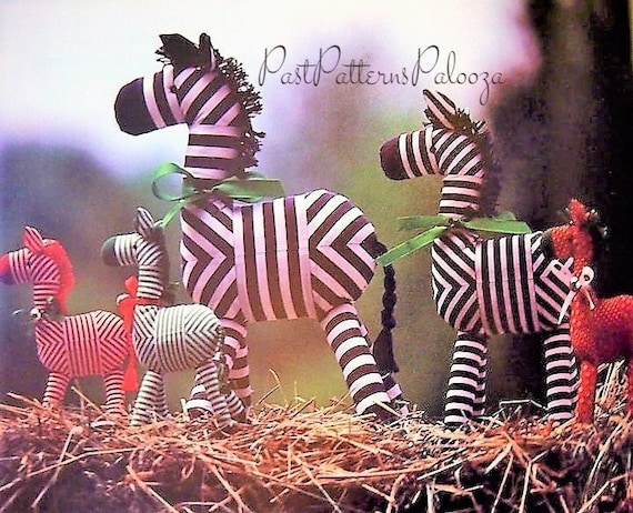 Vintage Sewing Pattern Patchwork Zebra Family Big Small Soft - Etsy