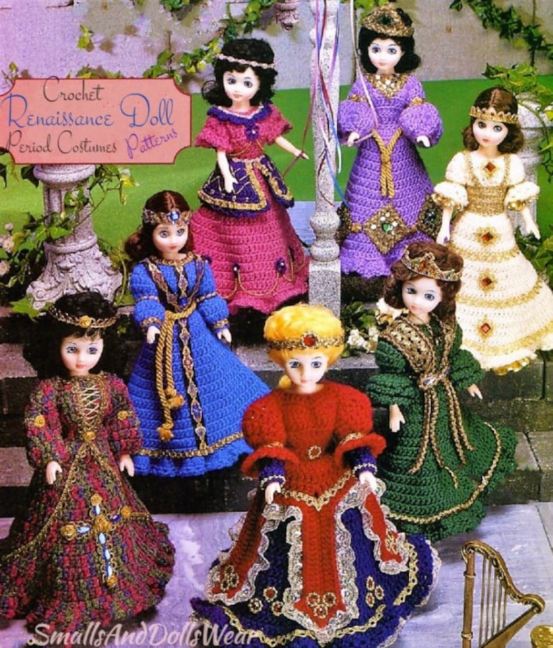 Vintage Crochet Patterns Romantic Renaissance Doll Dress - Etsy