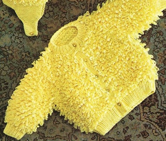 Vintage Knitting Pattern Knit Baby Toddler Loopy Loop Stitch - Etsy