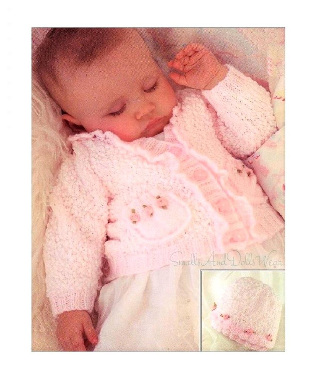Vintage Knitting Pattern Knit Girl Toddler Knobby Nubby Roses Cardigan ...