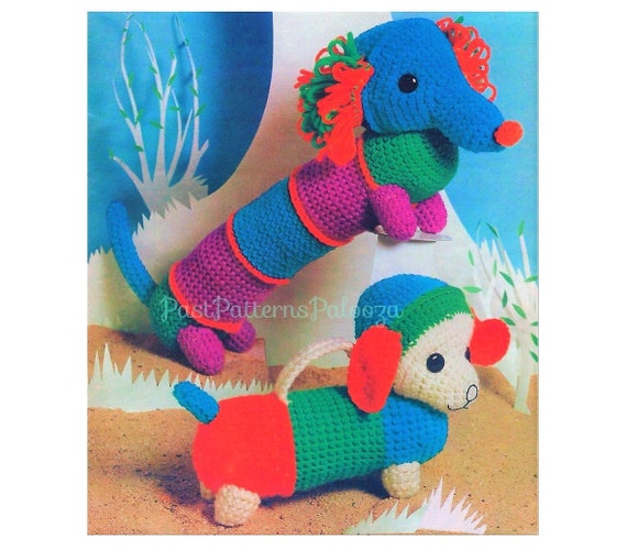Vintage Crochet Pattern Dachshund Wiener Dog Puppy in 2 Sizes - Etsy