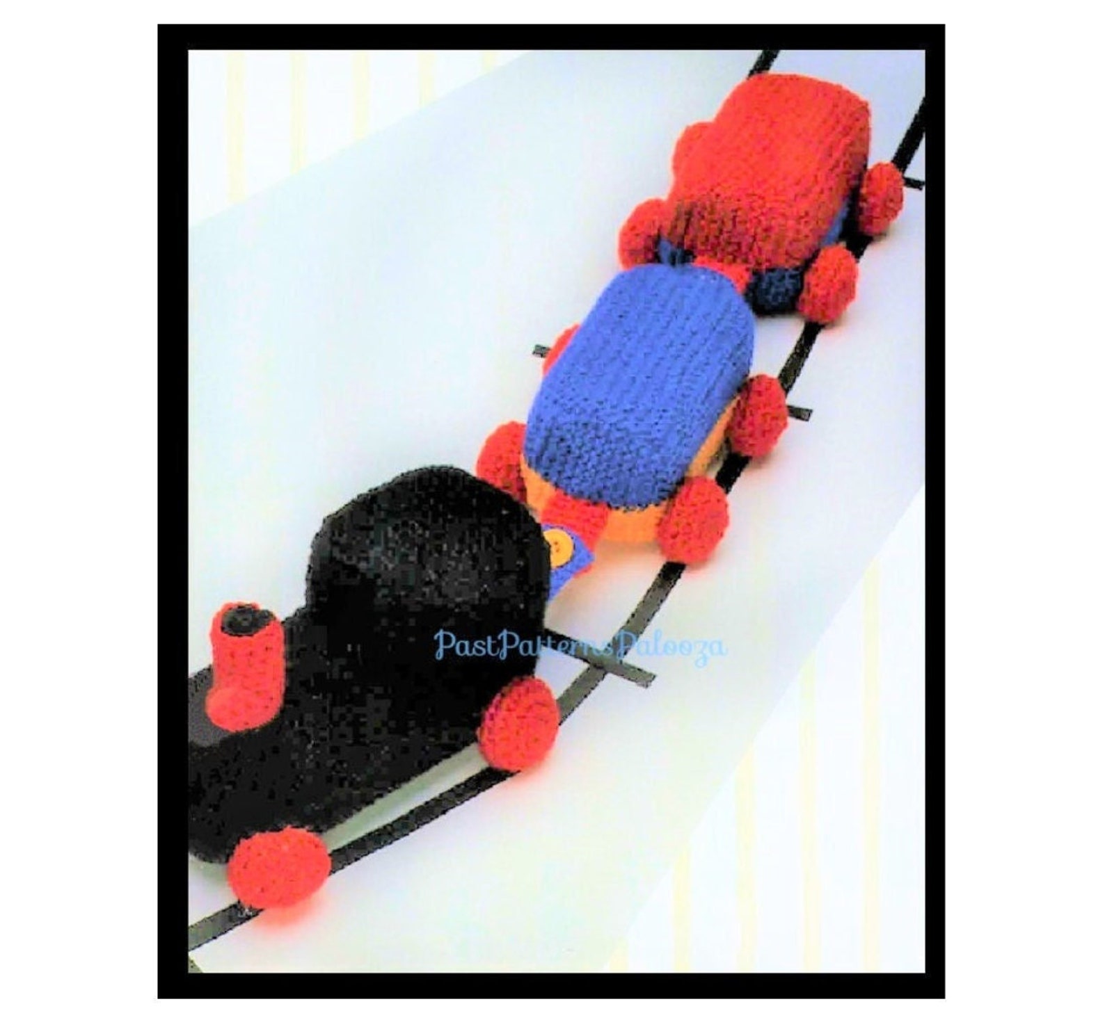 Vintage Knitting Pattern 15" Toy Train Engine & Box Cars Soft Plush ...