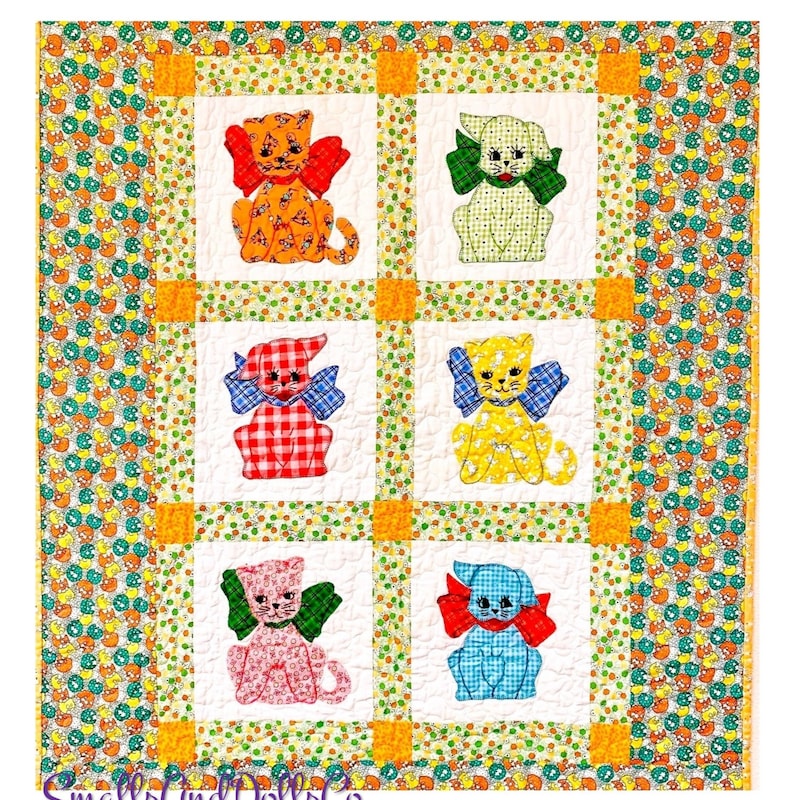 Vintage Baby Cat Quilt - Etsy