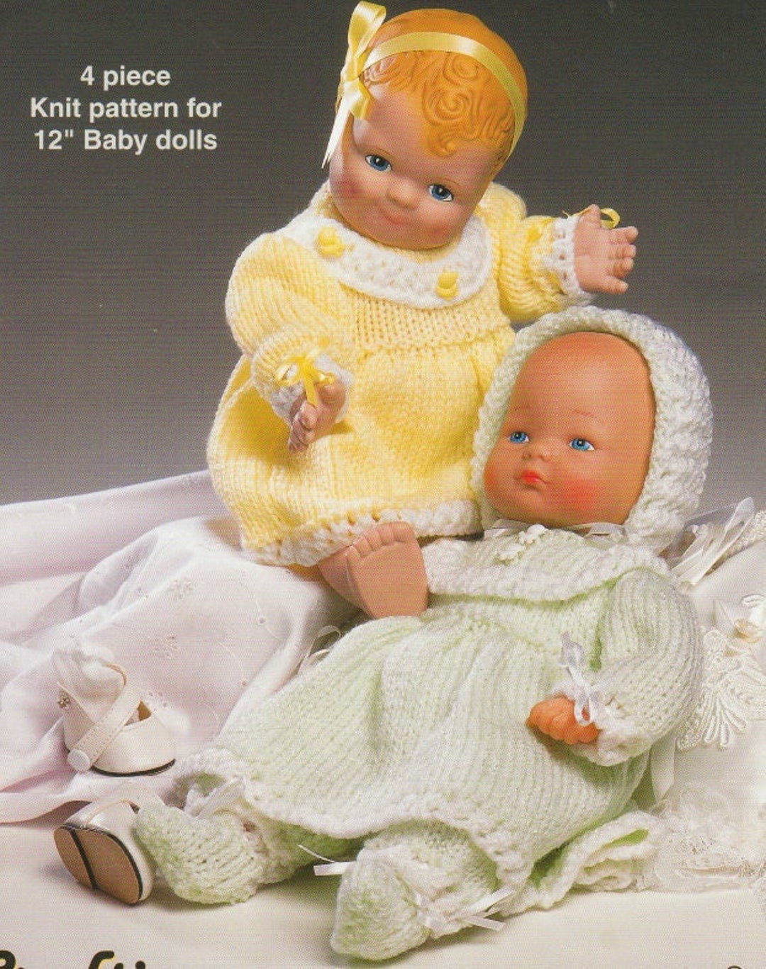 Vintage Knitting Pattern Baby Doll Layette Clothes for 12 Inch Dolls ...