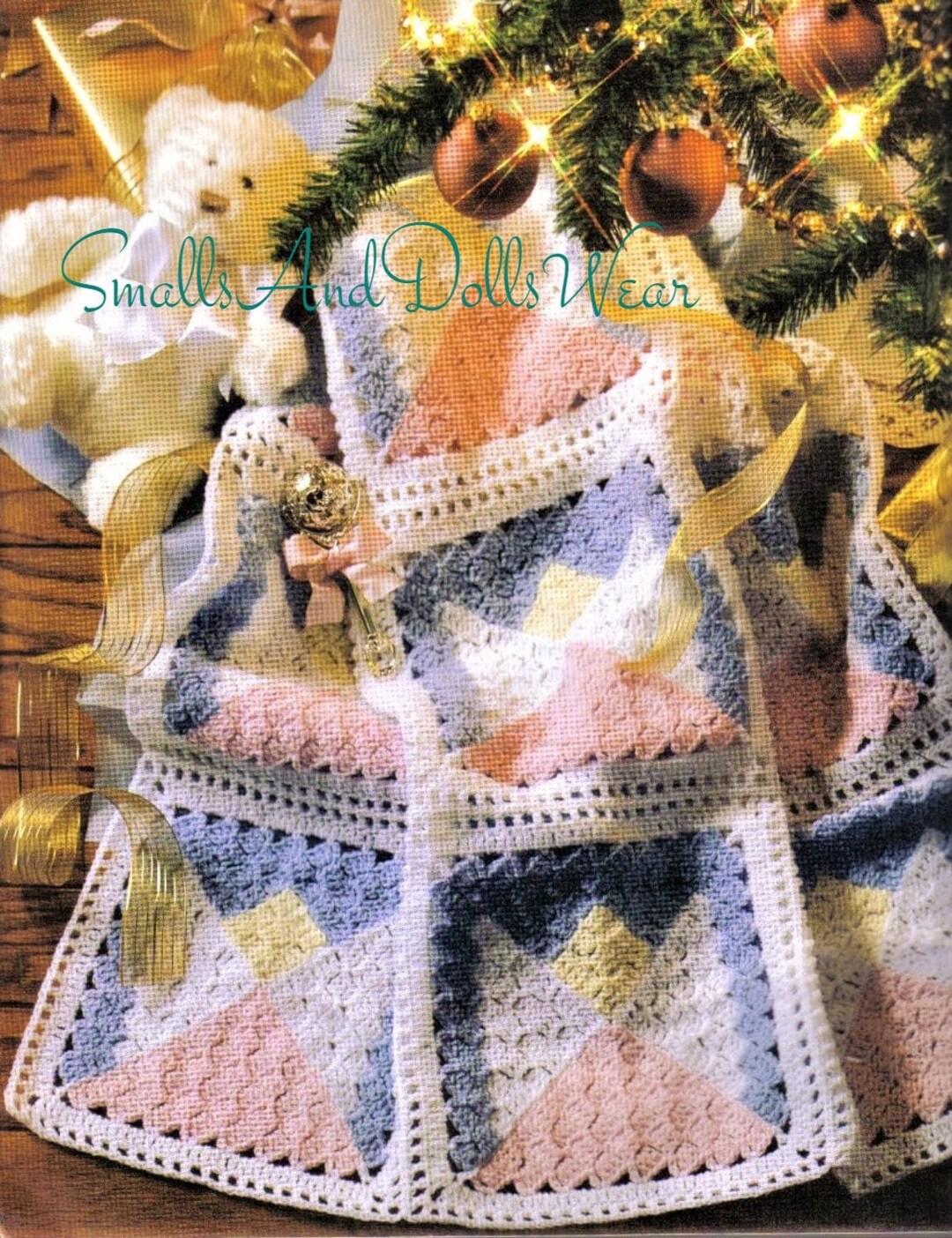 Vintage Crochet Pattern Heavenly Angel Squares Baby Afghan Granny ...