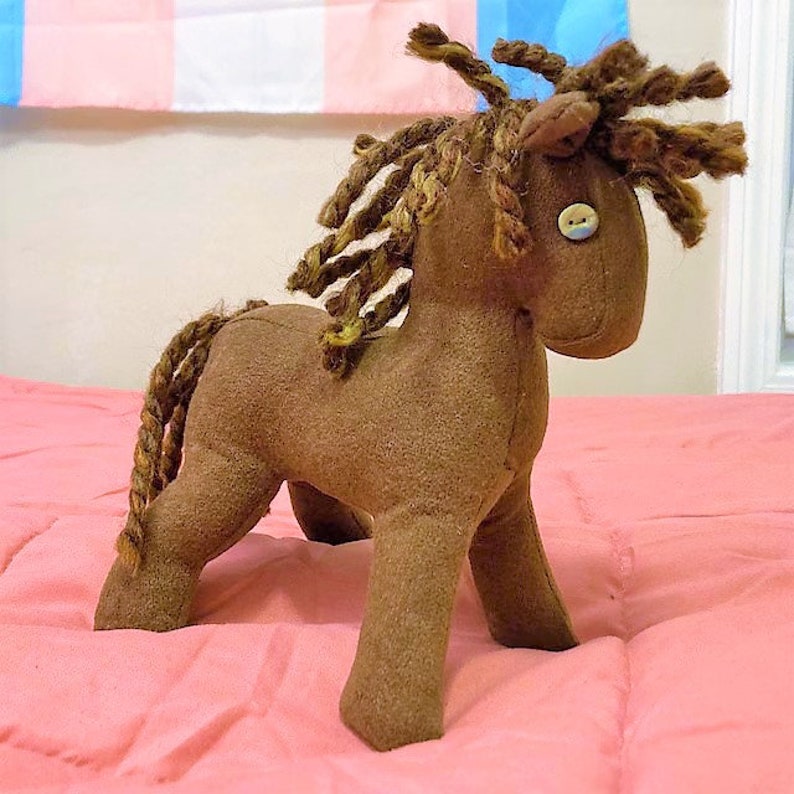 Vintage Sewing Pattern 7" Denim Fabric Pony Horse Soft Sculpture Toy ...