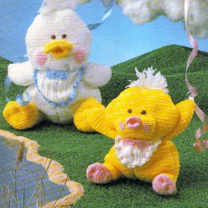 Vintage Crochet Pattern the Puffalumps Mama Duck Baby Duckling Chick ...