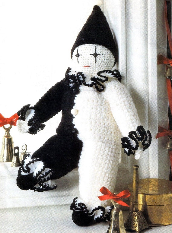 Vintage Crochet Pattern 15 French Mime Pierrot Clown - Etsy
