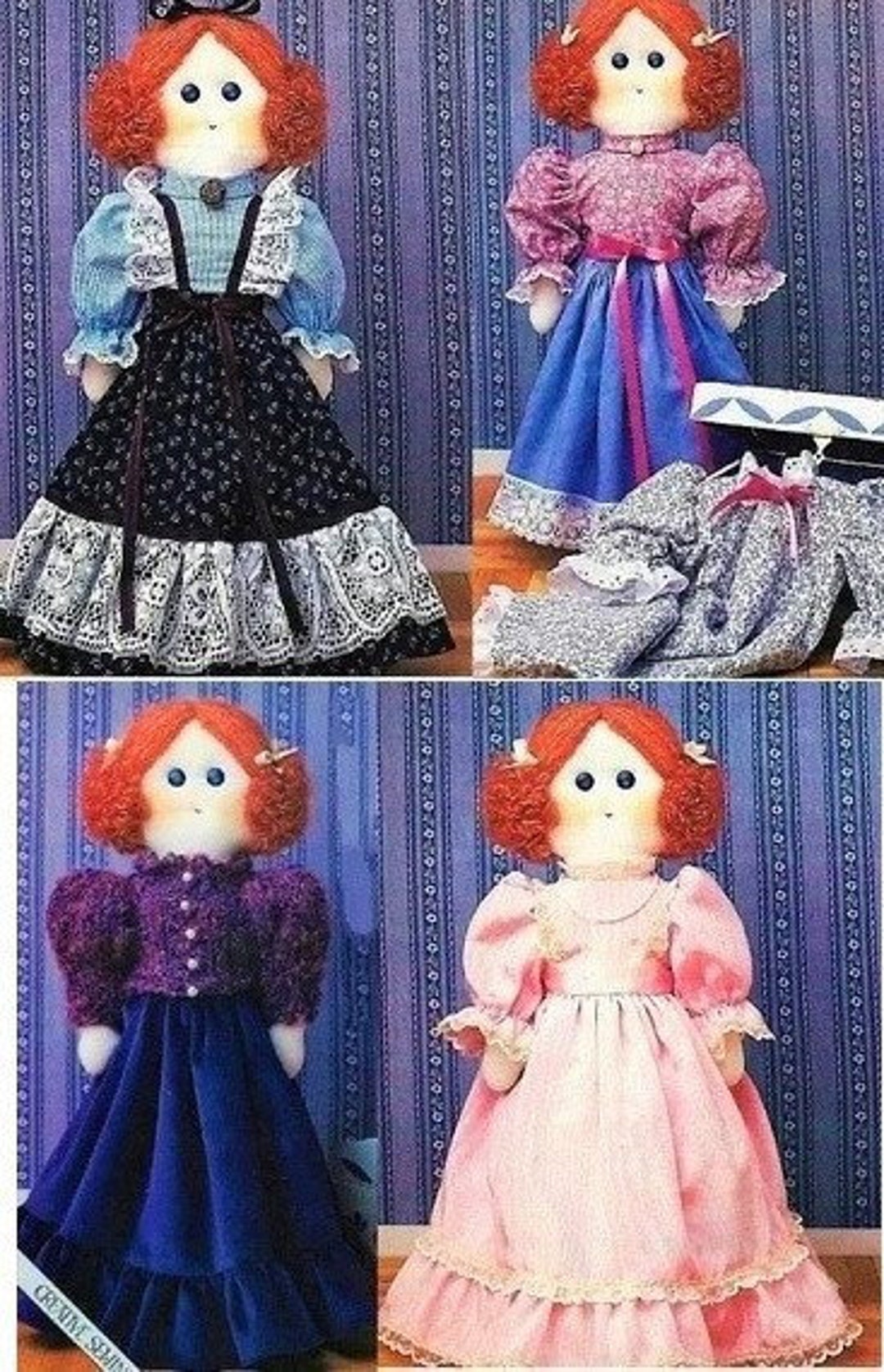 Vintage Sewing Pattern 19 Victorian Girl Toy Doll and Wardrobe Soft ...