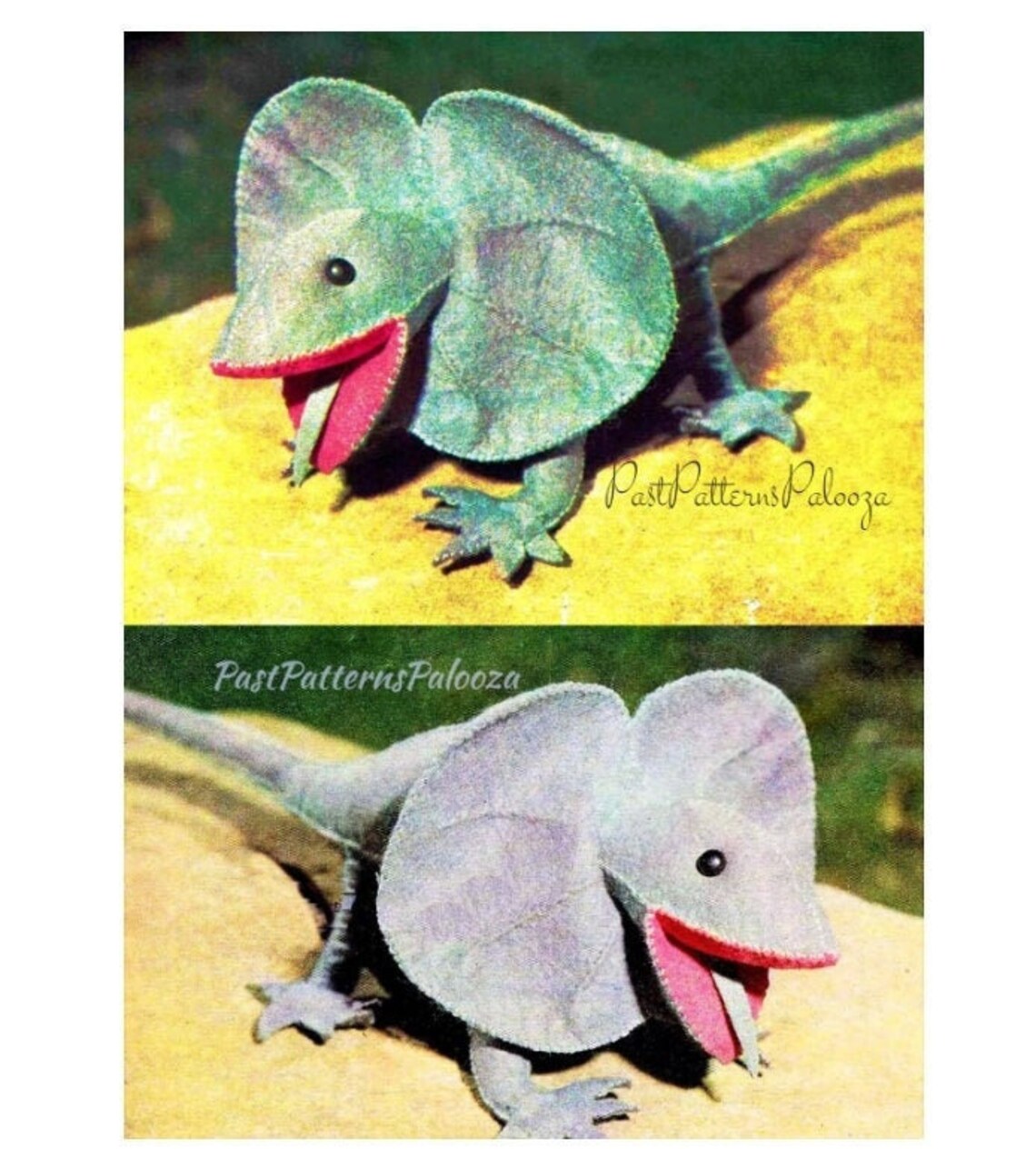 Vintage Sewing Pattern 17 Frilled Neck Lizard Felt - Etsy
