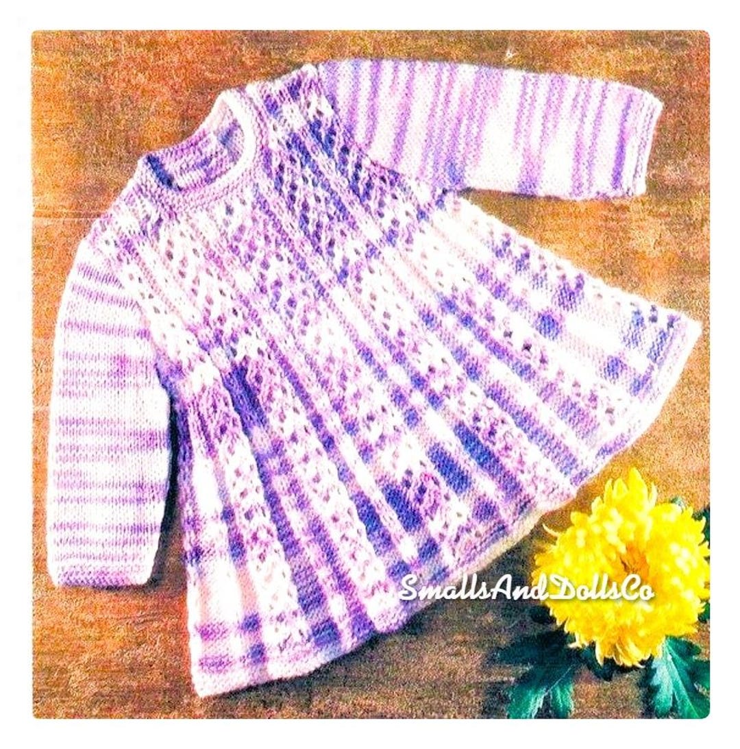 Vintage Knitting Pattern Knit Baby Girl Cabled Angel Top PDF Instant ...