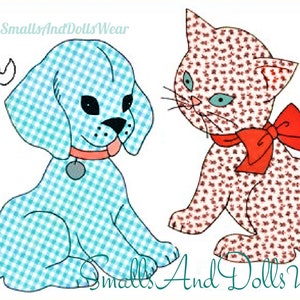 Vintage Sewing Pattern Gingham Dog Calico Cat Baby Crib Quilt Printable ...