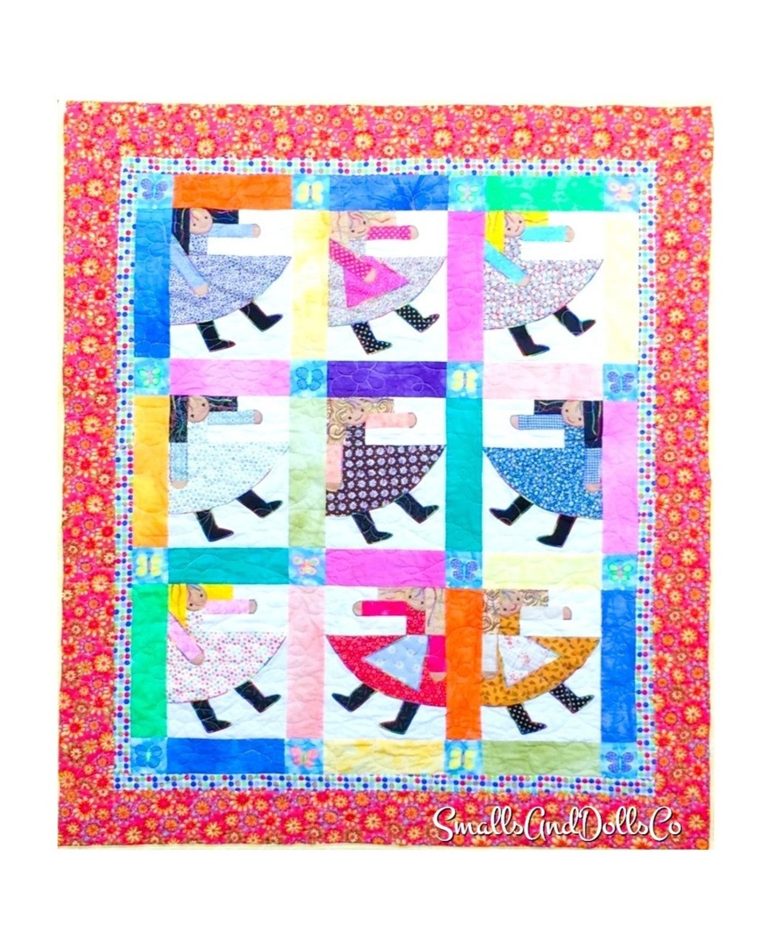 Vintage Sewing Memory Quilt Pattern Rag Dolls Baby to Big Girls Bed ...