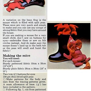 Vintage Sewing Pattern 9" Bean Bag Mouse Fabric Mice Doll Beanies PDF ...