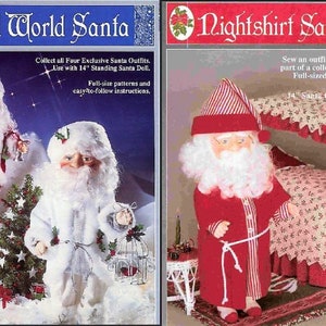 Vintage Sewing Patterns 13" Old World Santa Claus Doll & Mrs Claus Doll ...
