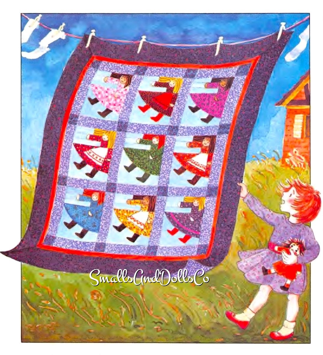 Vintage Sewing Memory Quilt Pattern Rag Dolls Baby to Big Girls Bed ...