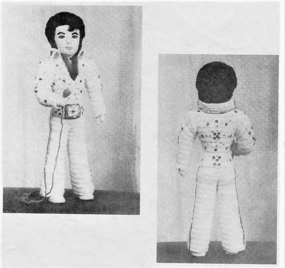 Vintage Crochet Pattern 21 Elvis Doll Soft Toy Vegas Era - Etsy