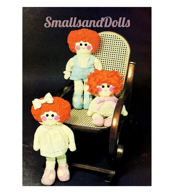 Vintage Sewing Pattern 18 20 Rag Doll Family Soft - Etsy
