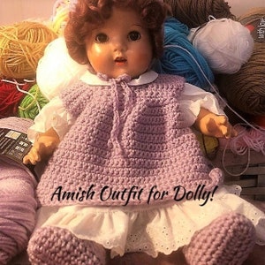 Vintage Crochet Pattern 18" Amish Doll PDF Instant Download Amigurumi ...